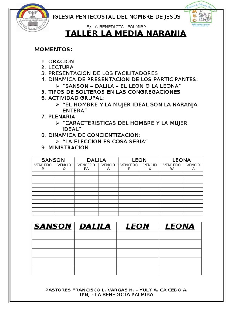 Taller Mi Media Naranja | PDF | Fe | Mujer