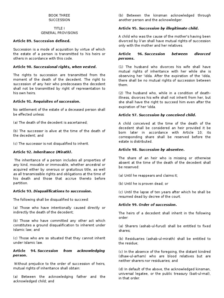 PD 1083 | PDF | Will And Testament | Inheritance