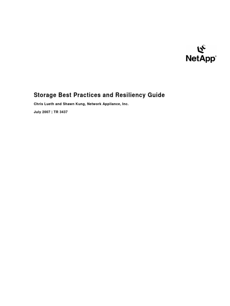 Storage Best Practices and Resiliency Guide | PDF | Computer Data ...