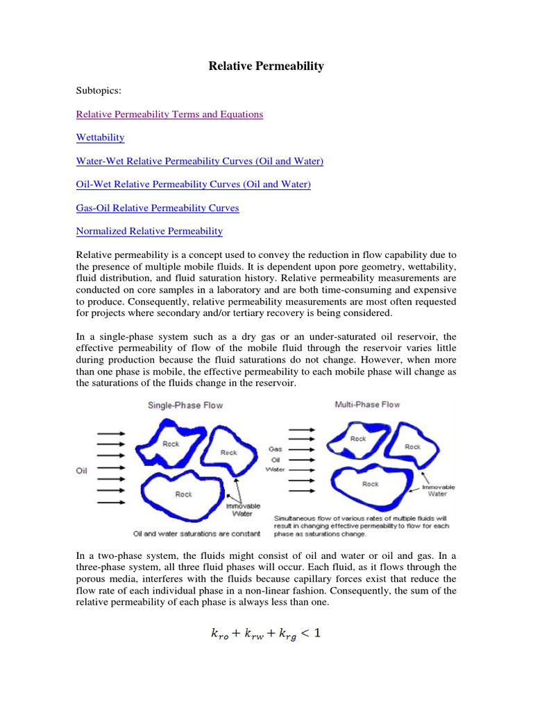 Relative Permeability | Permeability (Earth Sciences) | Wetting