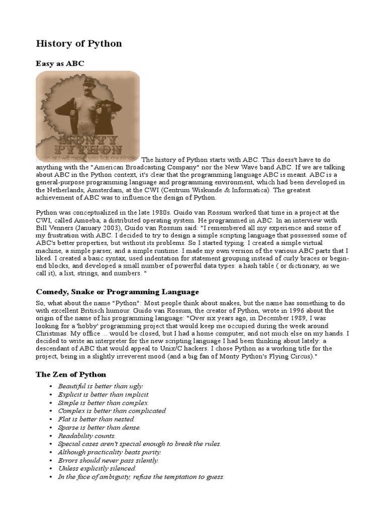 History of Python | Download Free PDF | Variable (Computer Science ...