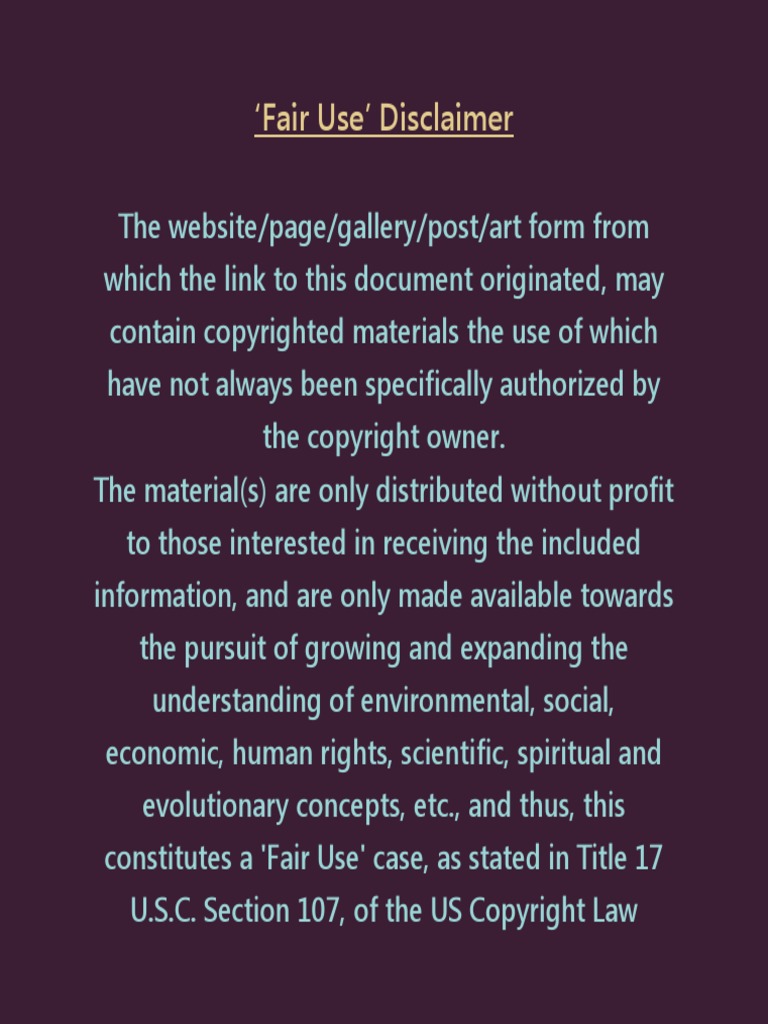 Fair Use Disclaimer | PDF | Fair Use | Copyright