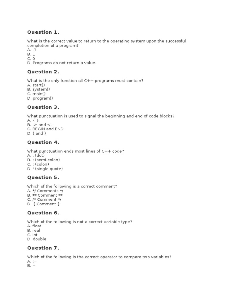 Mcq's For C | PDF | Class (Computer Programming) | Control Flow