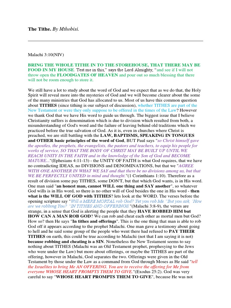 The Tithe. | PDF | Tithe | Abraham