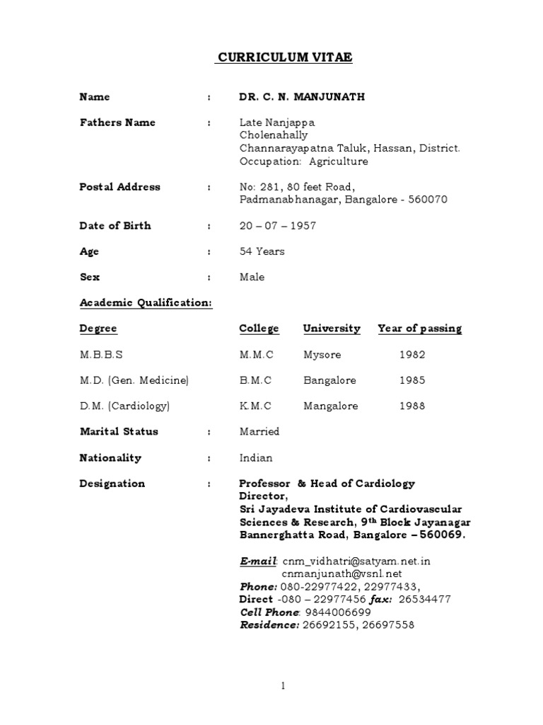 Dr.C.N.manjunath The Eminent Cardiologist | PDF | Percutaneous Coronary ...
