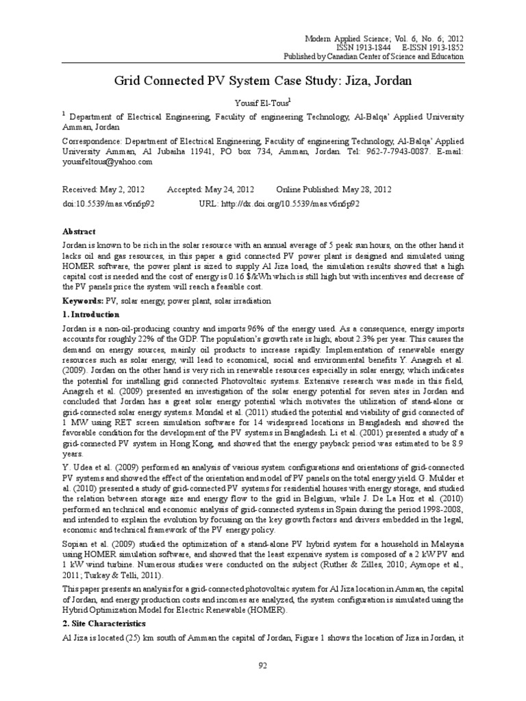 Grid-Connected PV System Case Study | PDF | Photovoltaics ...