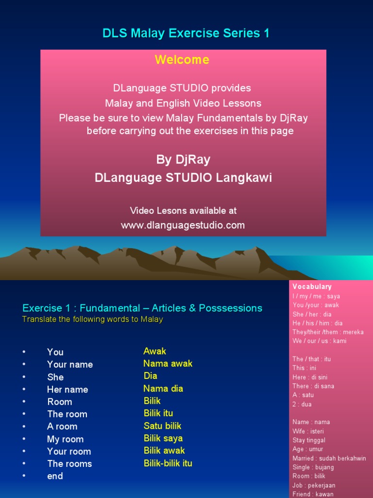 Malay Language Exercise Guide | PDF