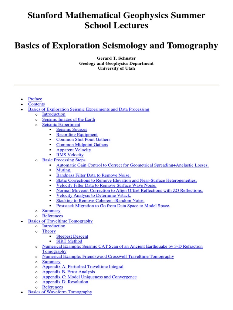 Basic Exploration Seismology | PDF | Reflection Seismology | Reflection (Physics)