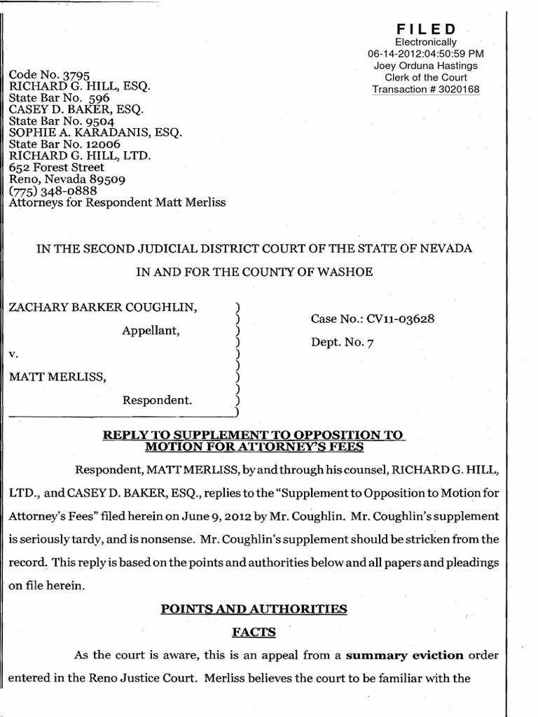 6 14 12 0204 03628 Hill and Baker's Reply To Supplement To Opposition ...