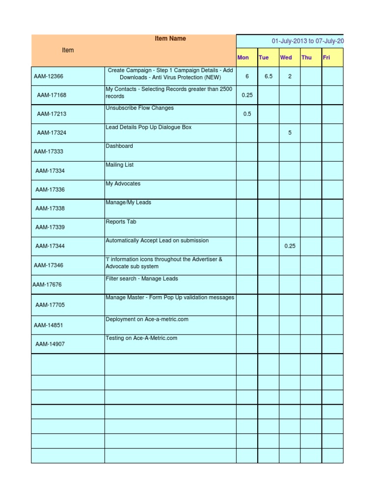 July Timesheet Summary | PDF