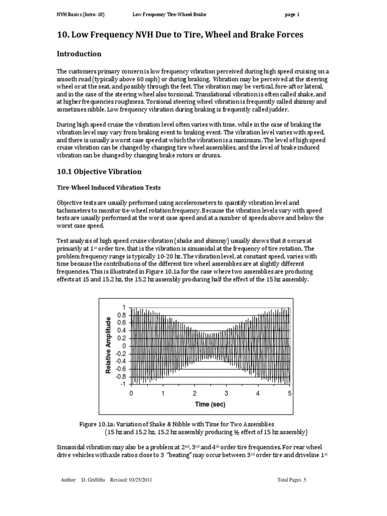 Intro-10-Low Frequency Tire-Wheel-Brake NVH PDF | PDF | Tire | Steering