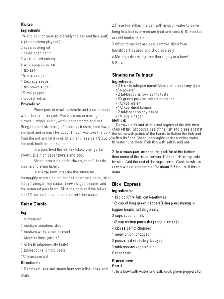 Kulao: Sinaing Na Tulingan | Download Free PDF | Tofu | Garlic