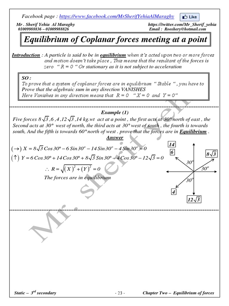 Equilibruim of Forces and How Three Forces Meet at A Point | Download ...