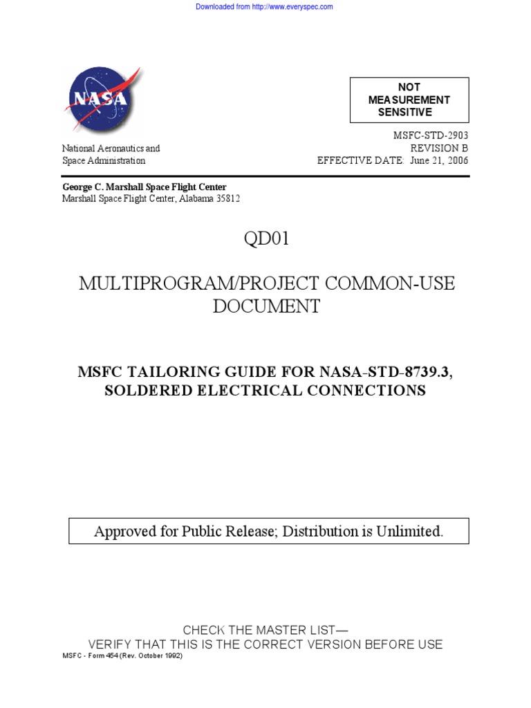 MSFC STD 2903b | PDF | Marshall Space Flight Center | Electrostatic ...