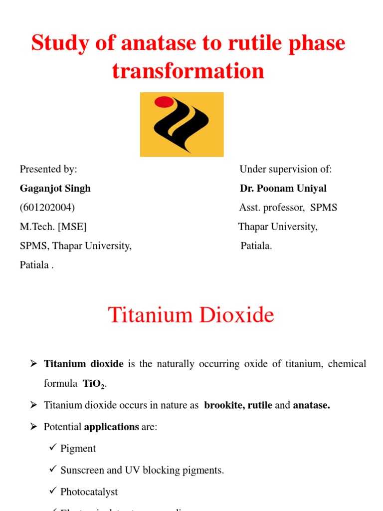 Review of The Anatase To Rutile Phase Transformations | PDF | Titanium ...