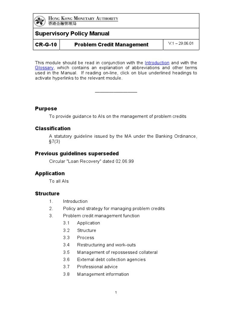 Managing Problem Credits A Guide To Effective Supervision And Recovery