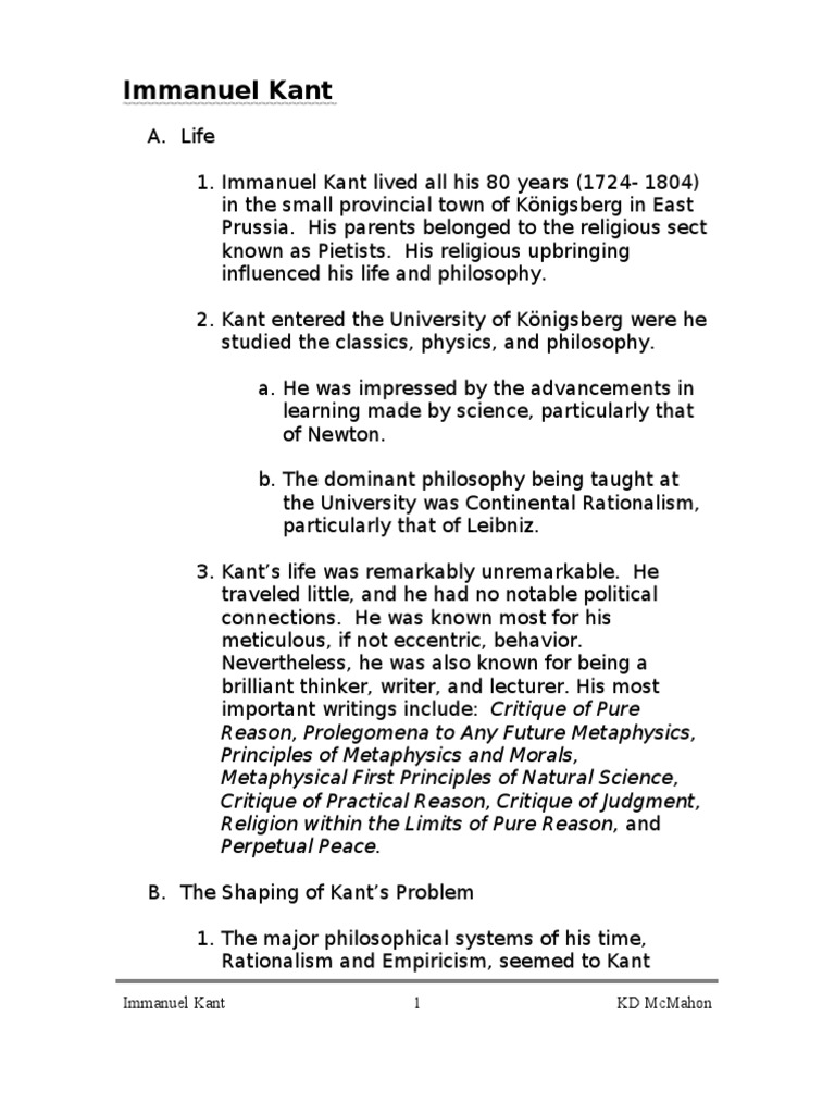 Kant | A Priori And A Posteriori | Immanuel Kant