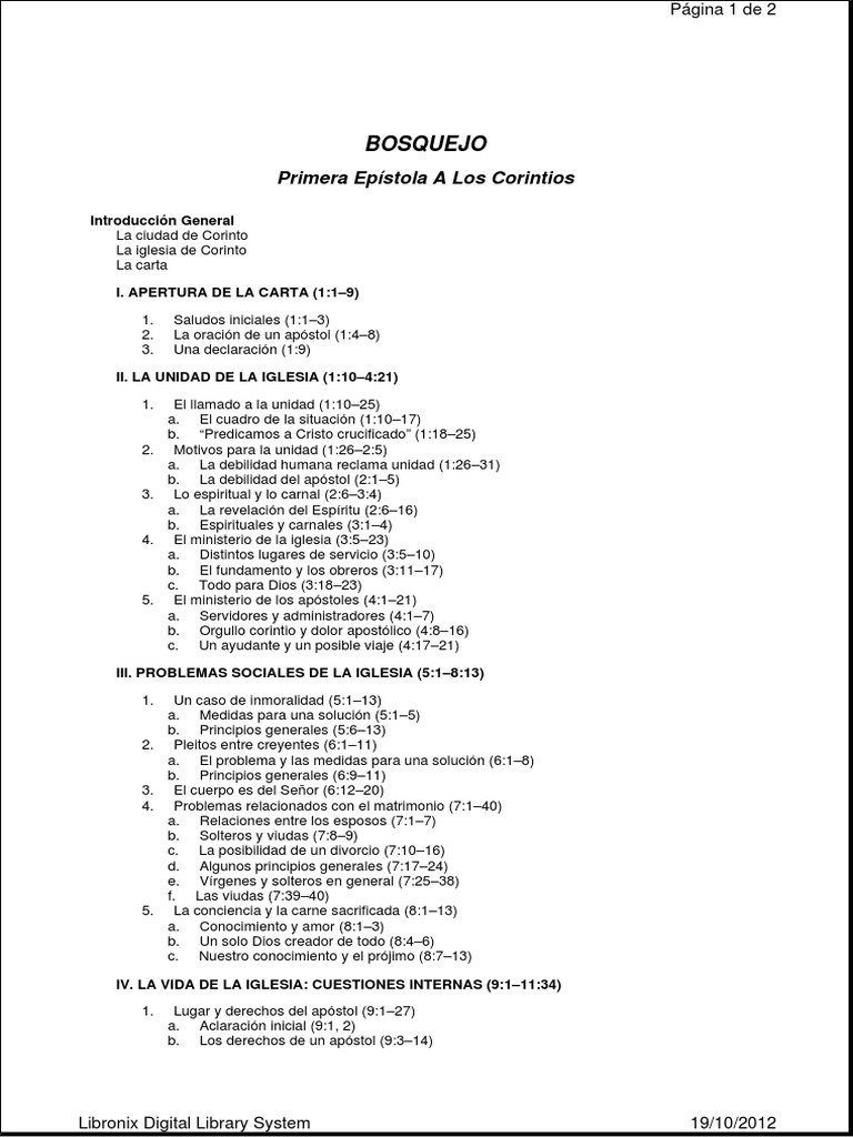 bosquejo 1 corintios.pdf | La resurrección de Jesús | Iglesia cristiana