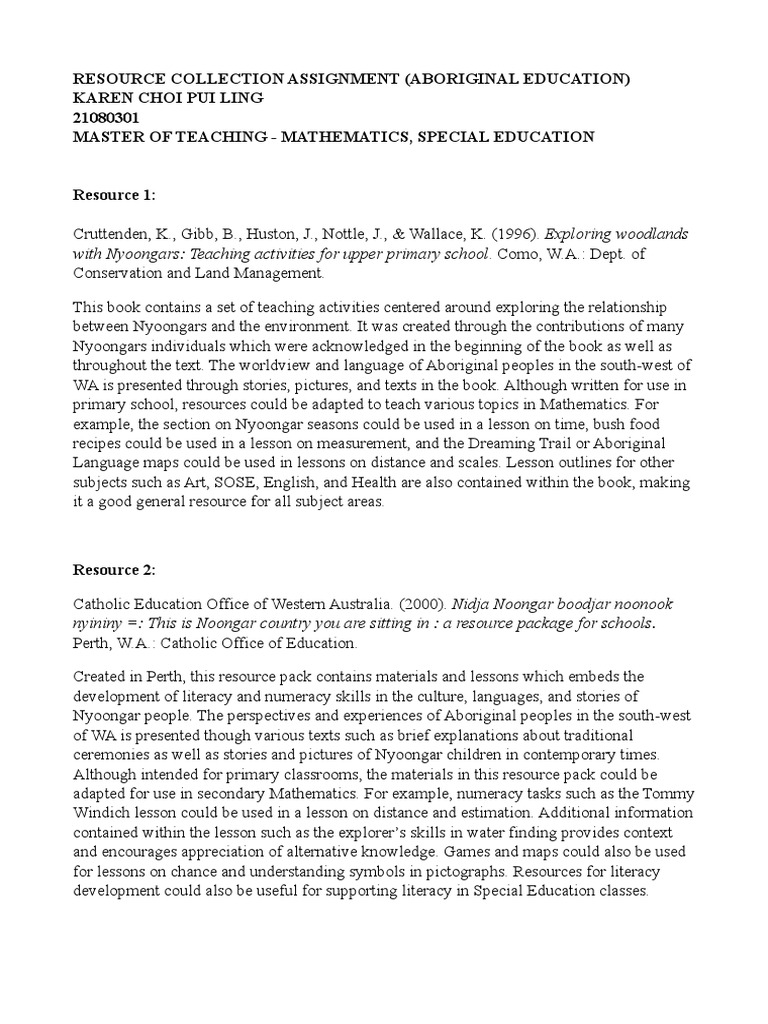 Aboriginal Education Resource Collection | PDF | Indigenous Australians | Literacy