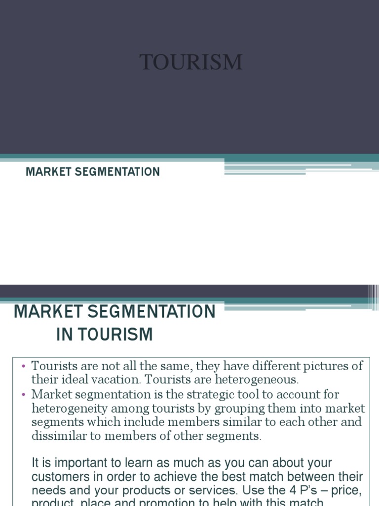 Tourism Market Segmentation | PDF | Market Segmentation | Market ...