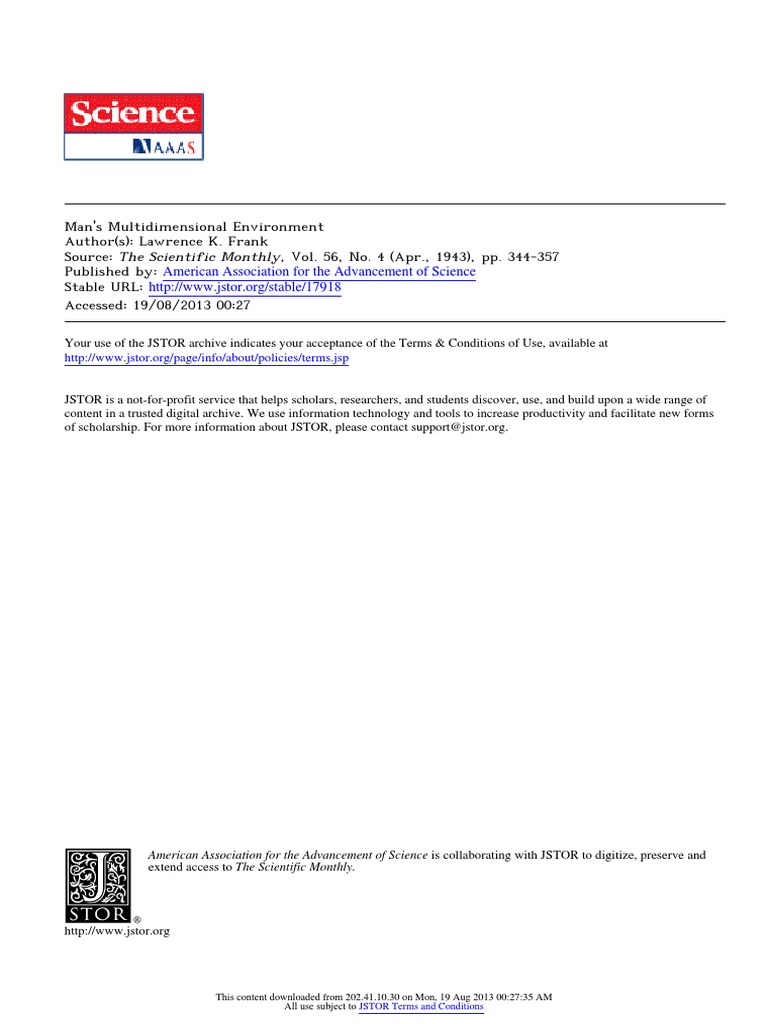 Man Multidimensional Environment | PDF | Social Group | Science