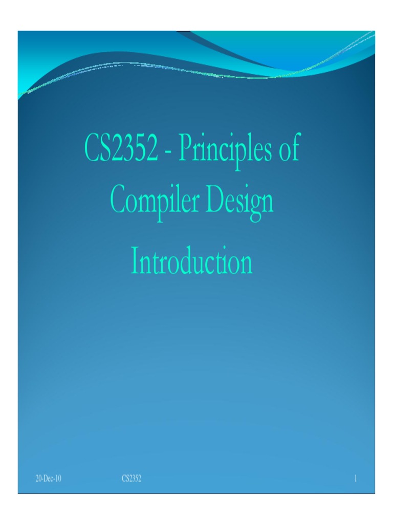CS2352 - Principles of Compiler Design | PDF | Compiler | Parsing