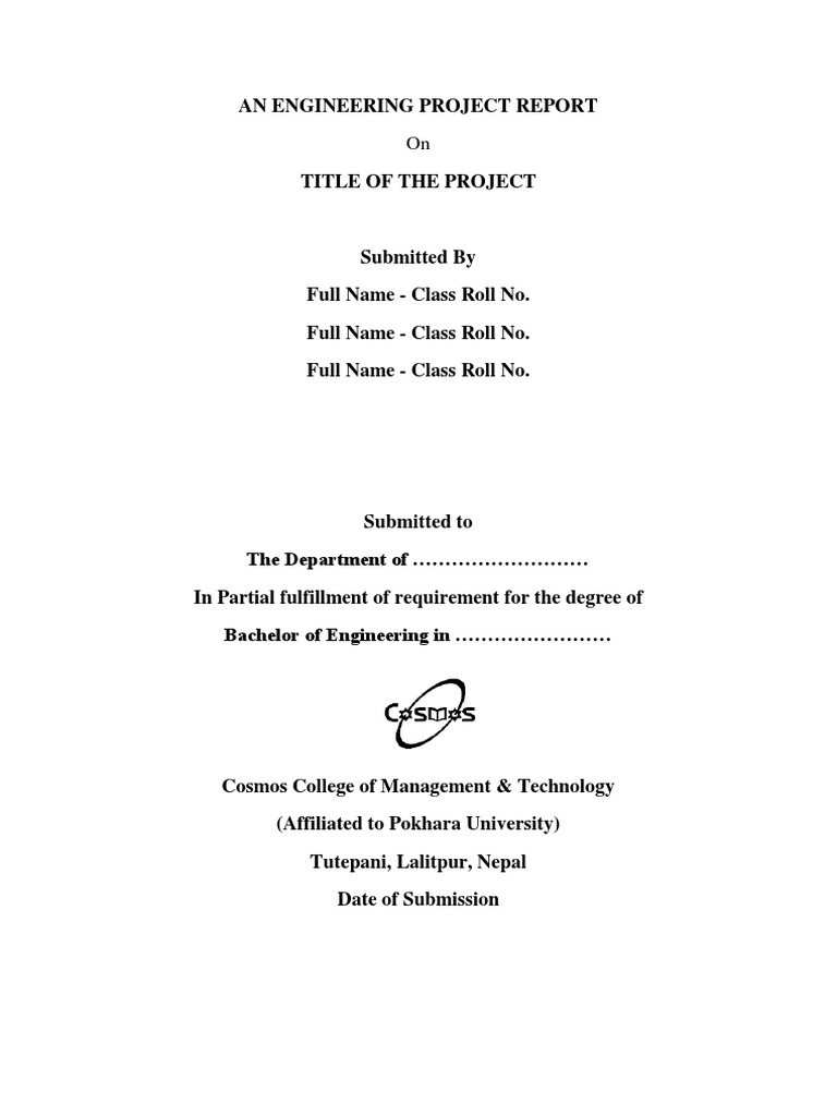 AN ENGINEERING PROJECT REPORT.docx | Thesis | Technology