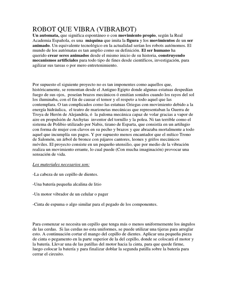 Vibra Bot | PDF | Robot | Robótica