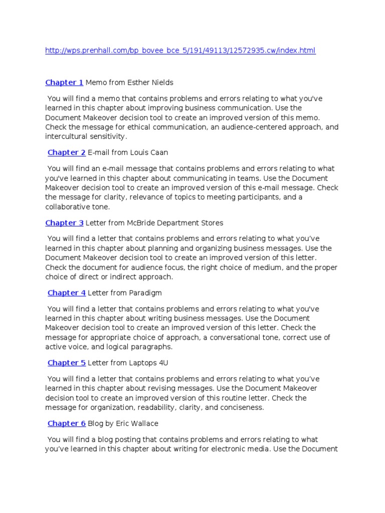 Chapter 1 Memo From Esther Nields | PDF | Memorandum | Résumé