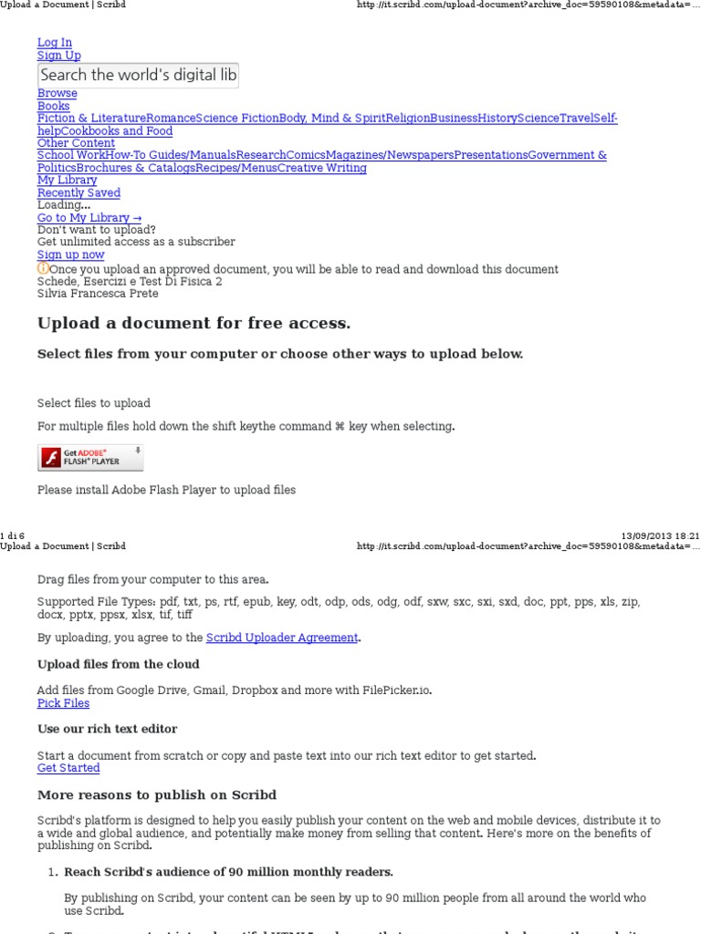Search The World's Digital Library: Upload A Document For Free Access | PDF | Scribd | Web Page
