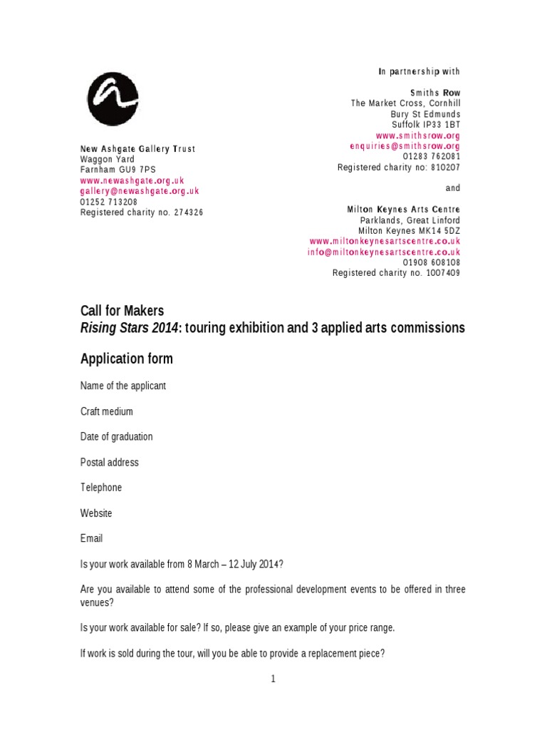 Rising Stars 2014 Call Application Form | PDF | Technology & Engineering