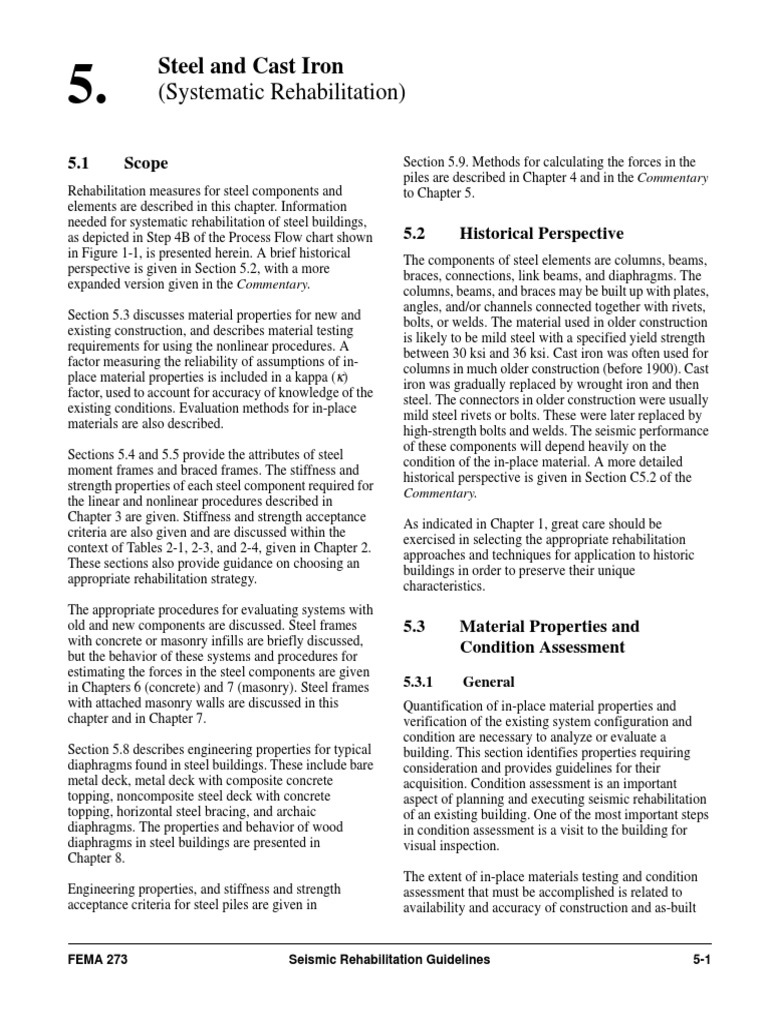FEMA 273 - Historic Steel & Cast Iron | PDF | Structural Steel ...