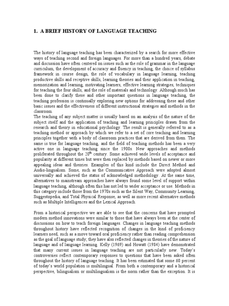 A Brief History of Language Teaching | PDF | Language Education | Semiotics