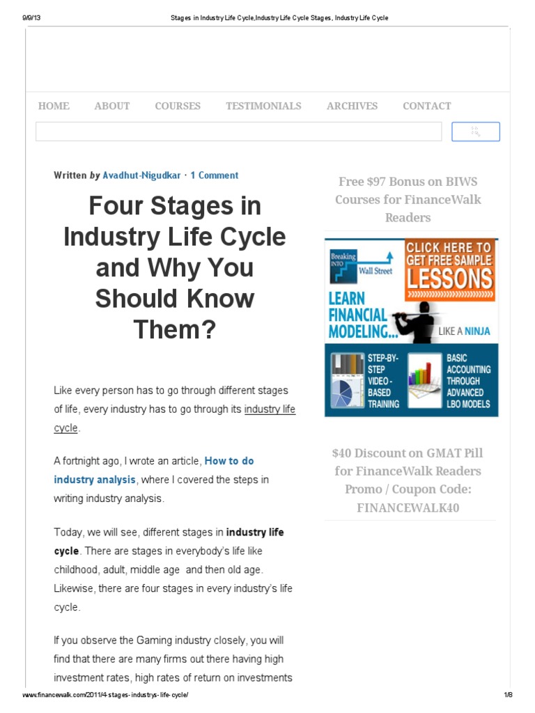 Stages in Industry Life Cycle, Industry Life Cycle Stages, Industry ...