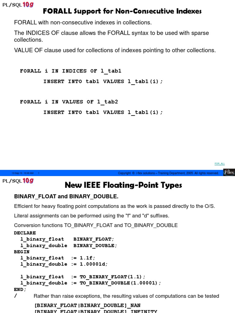 Iflex PLSQL 10g New Features | Download Free PDF | Pl/Sql | Subroutine
