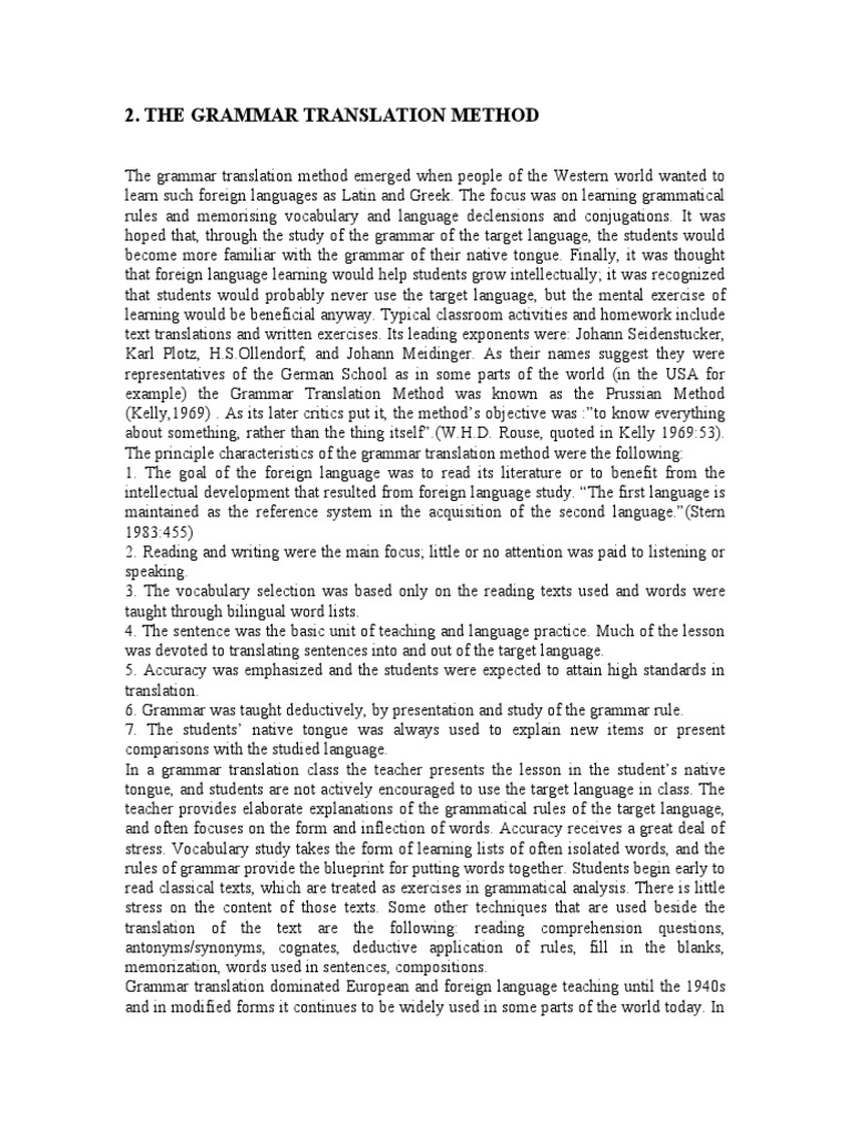 The Grammar Translation Method | Translations | Grammar | Free 30-day ...