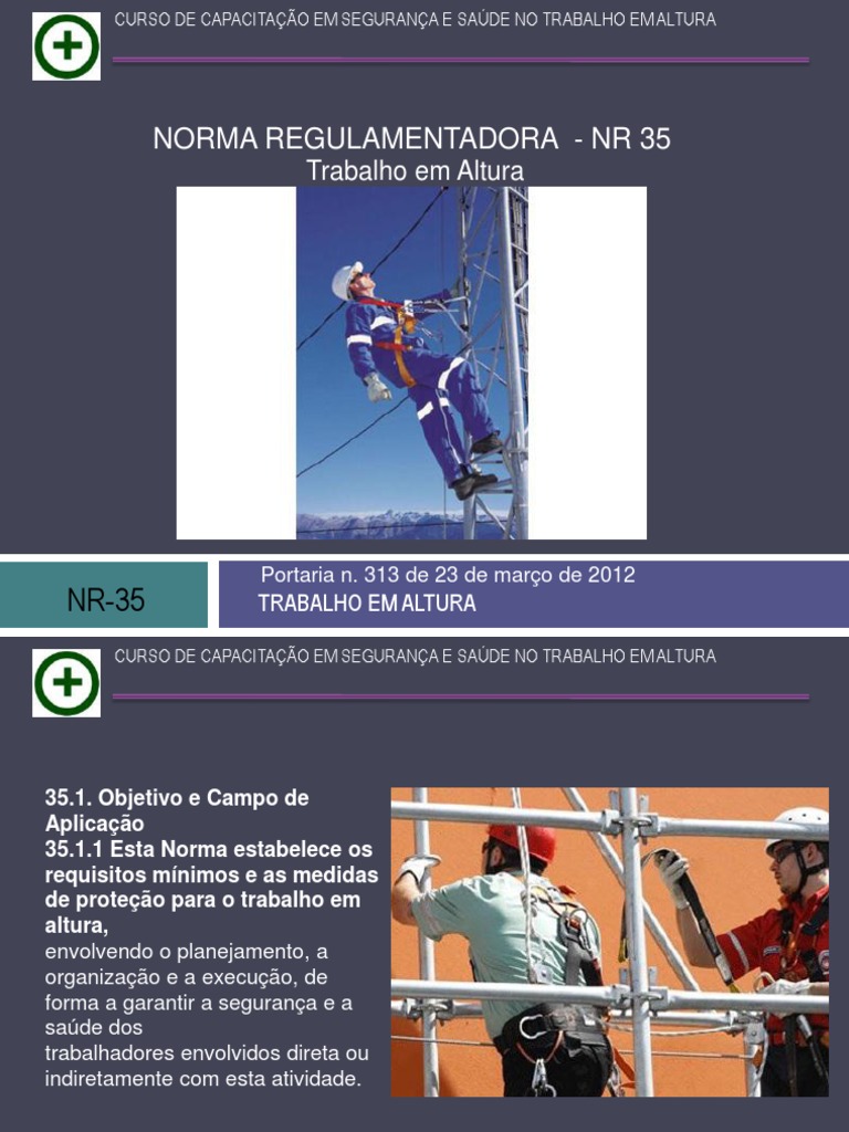 Nr 35 Com Imagens | Planejamento | Risco