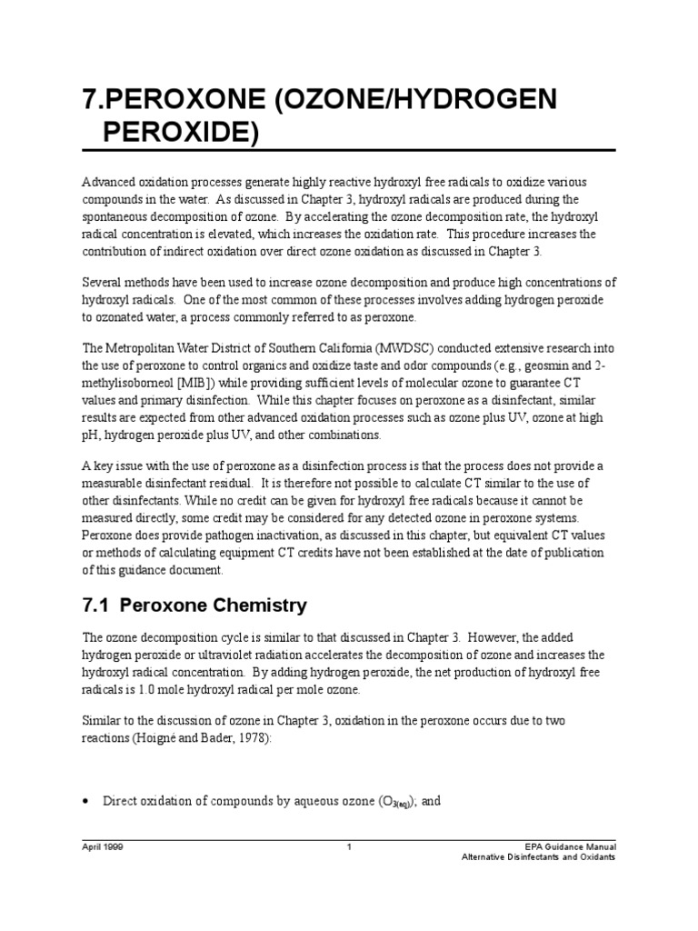 PEROXONE Ozone Hydrogen Peroxide | PDF