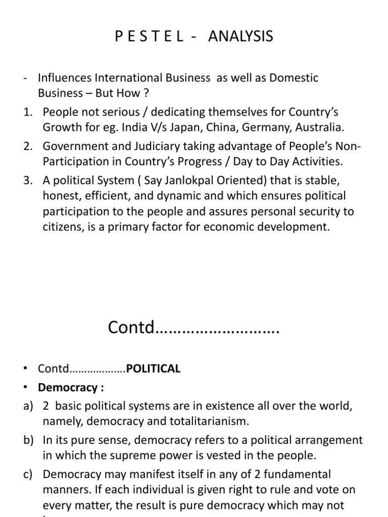 Pestel Analysis - Mms and Mba | PDF | Democracy | Political Ideologies