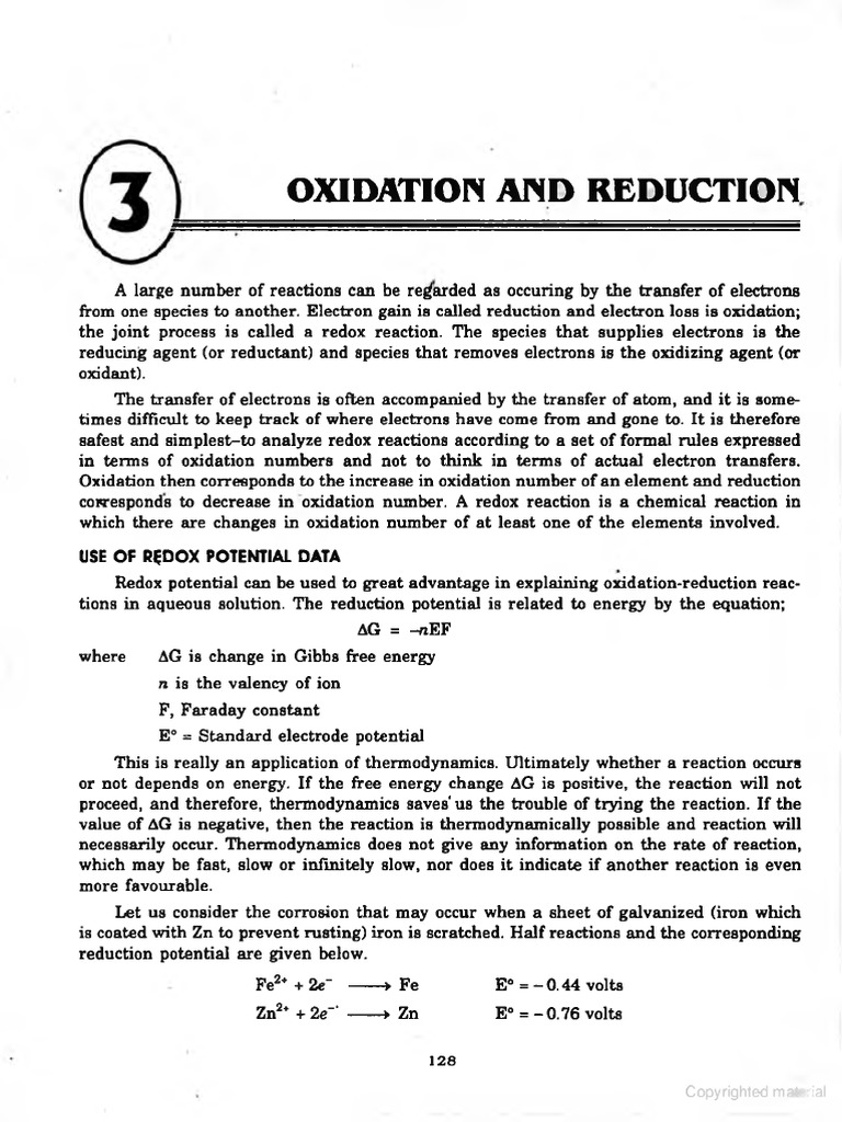 Oxidation and Reduction | PDF | Redox | Rust