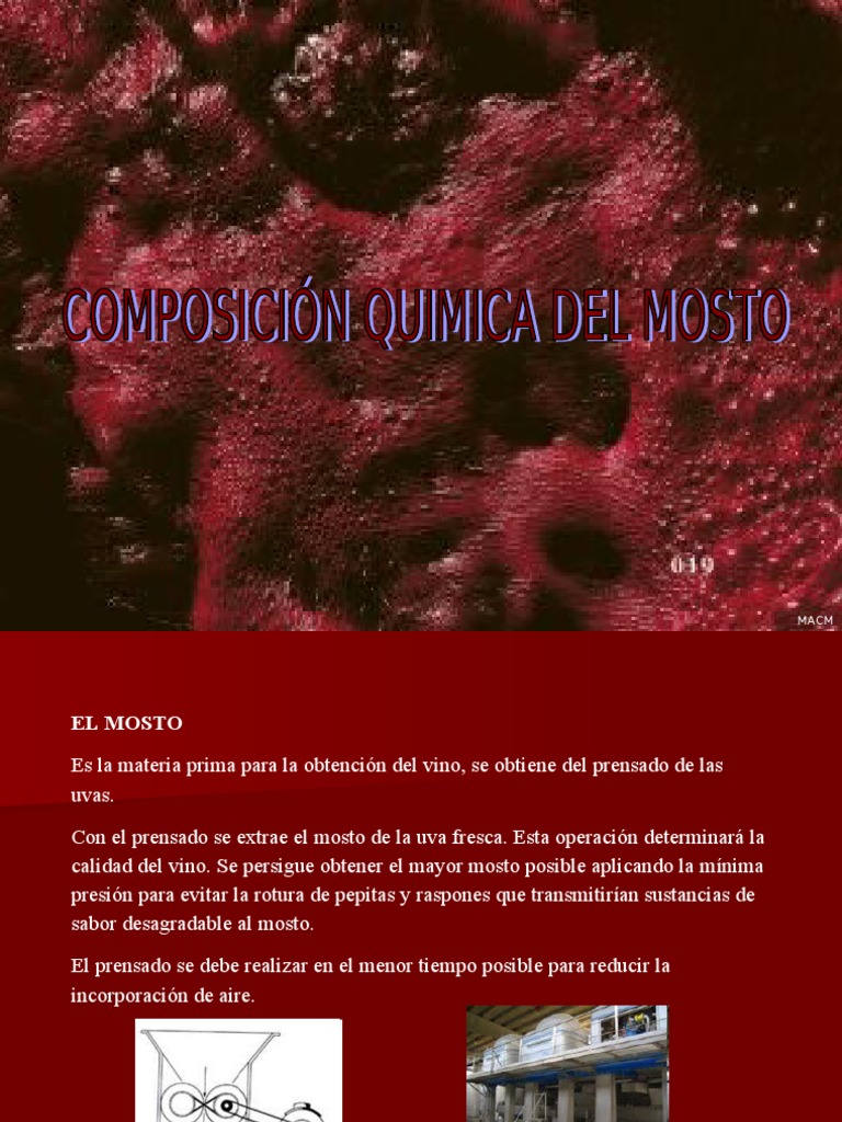 Definición y Composición del Mosto | PDF | Vino | Sustancias químicas