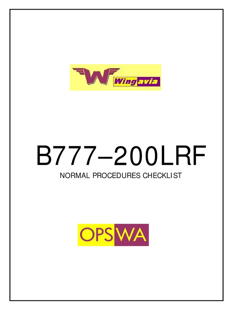 Checklist 777 200 | PDF | Takeoff | Aerospace