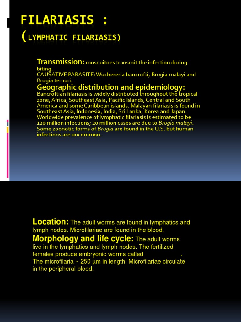 Filariasis Lymphatic Filariasis | PDF | Clinical Pathology | Health ...