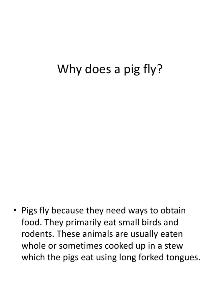 Why Do Pigs Fly? | PDF