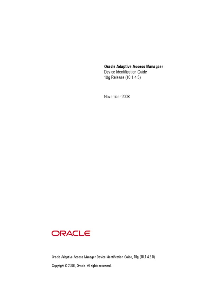 Oaam Device Identification - 10.1.4.5 | PDF | Http Cookie | Oracle Database