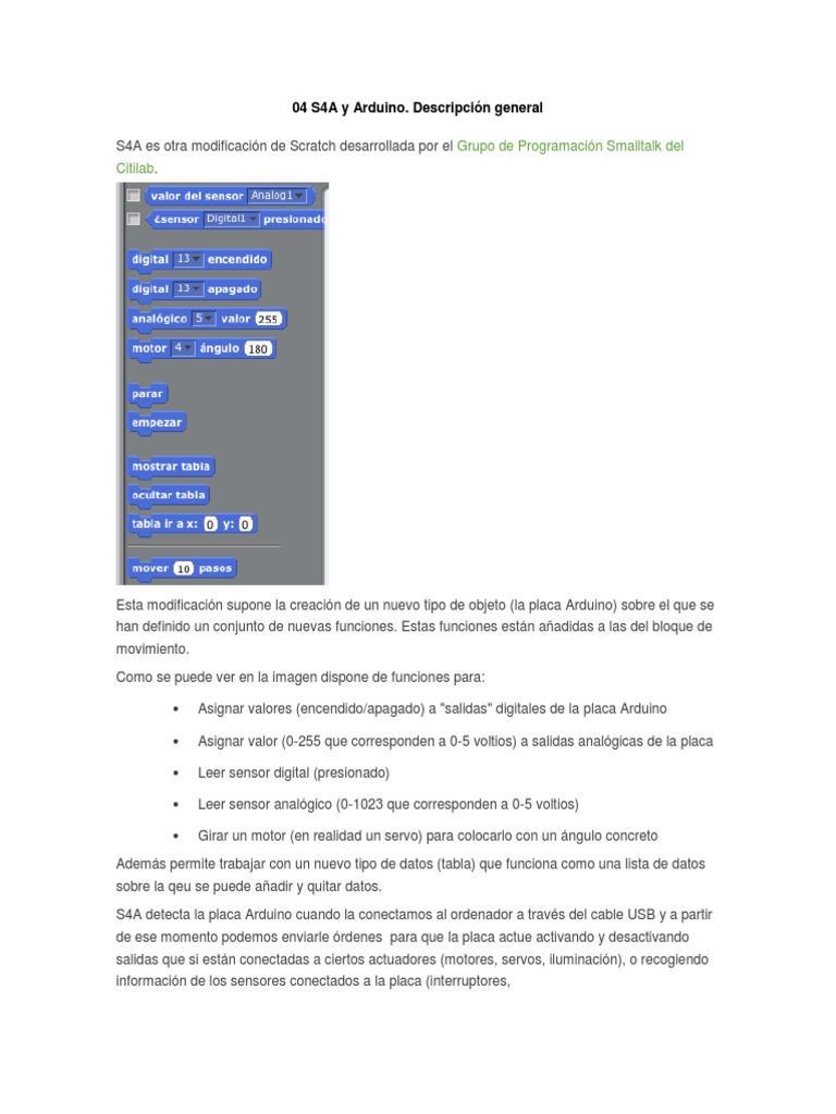 04 S4A y Arduino | PDF | Arduino | USB