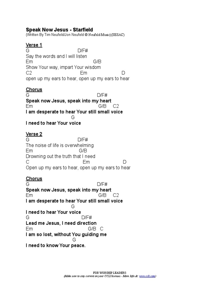 Speak Now Guitar Chords