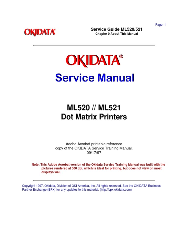 Okidata - ML520, ML521 Series Service Manual | PDF | Business | Computers