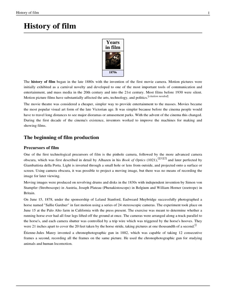 History of Film | Download Free PDF | Film Theory | Cinema