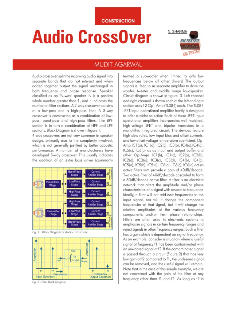 Audio CrossOver | PDF | Analog Circuits | Electrical Circuits